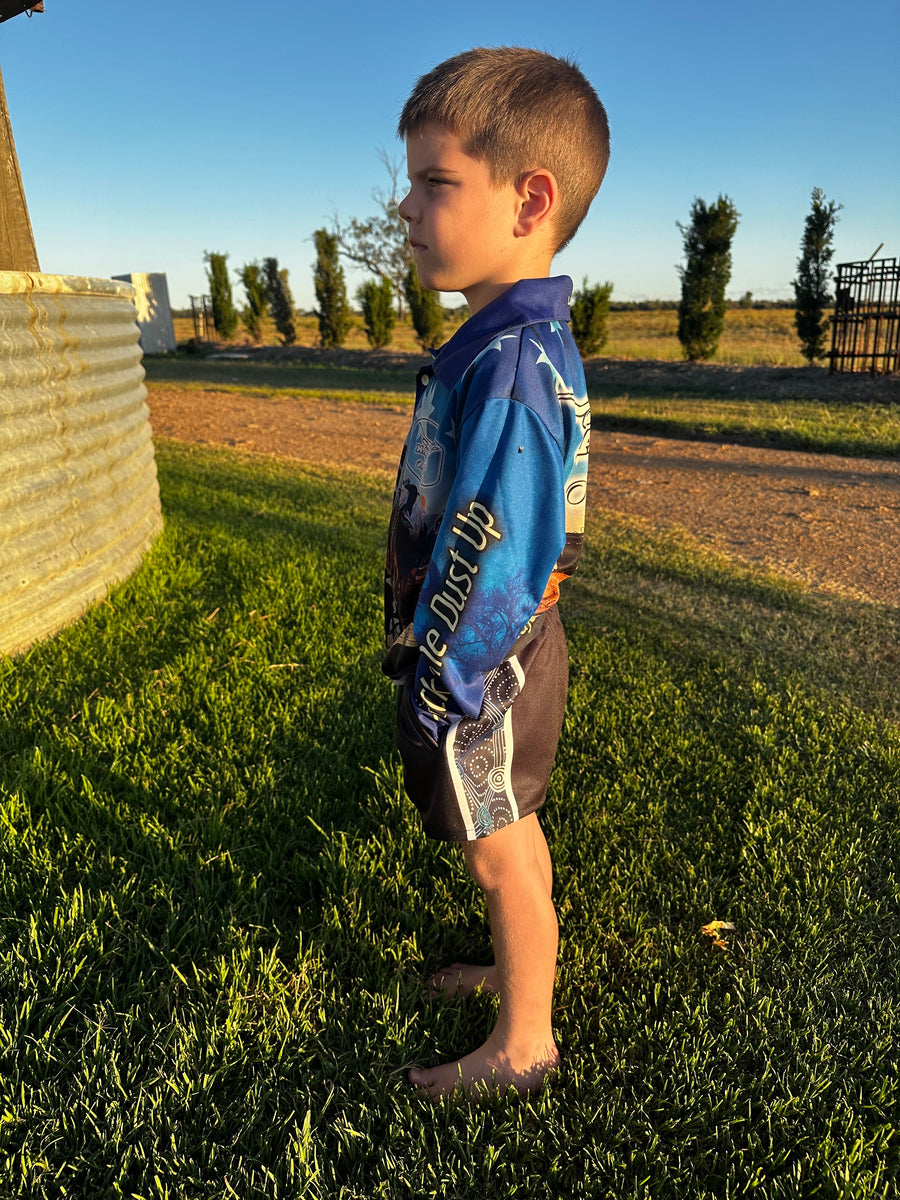 Kids Footy Shorts - Meet me at the waterhole – Major Outback