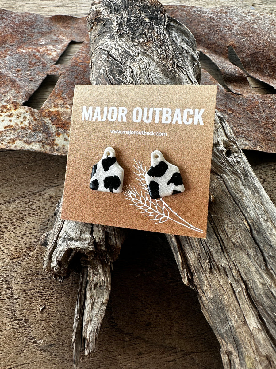 Cattle Tags Clay Studs - Black – Major Outback